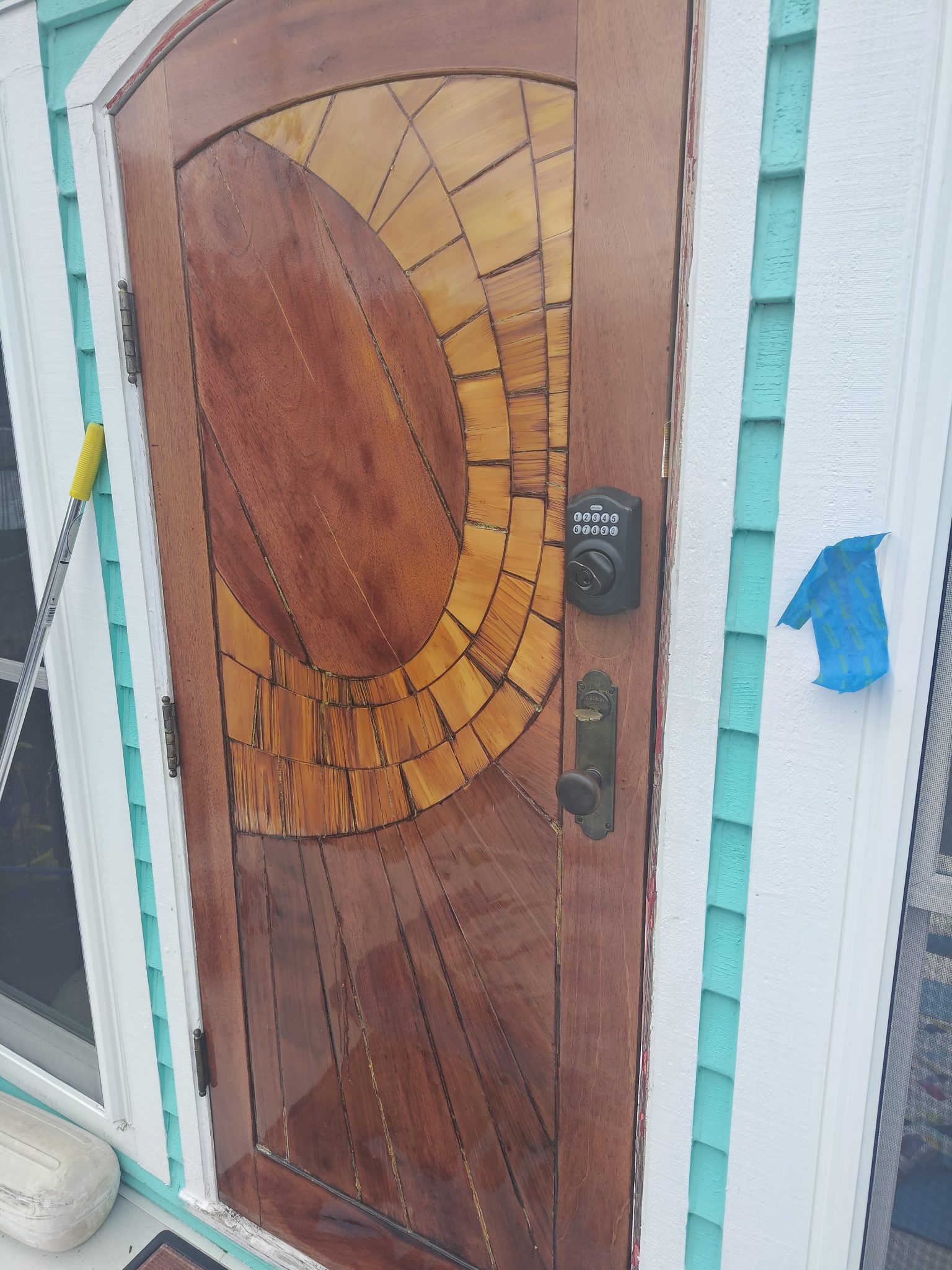 Worn out old mortise lock? Add a deadbolt and a ball catch or a magnet ...