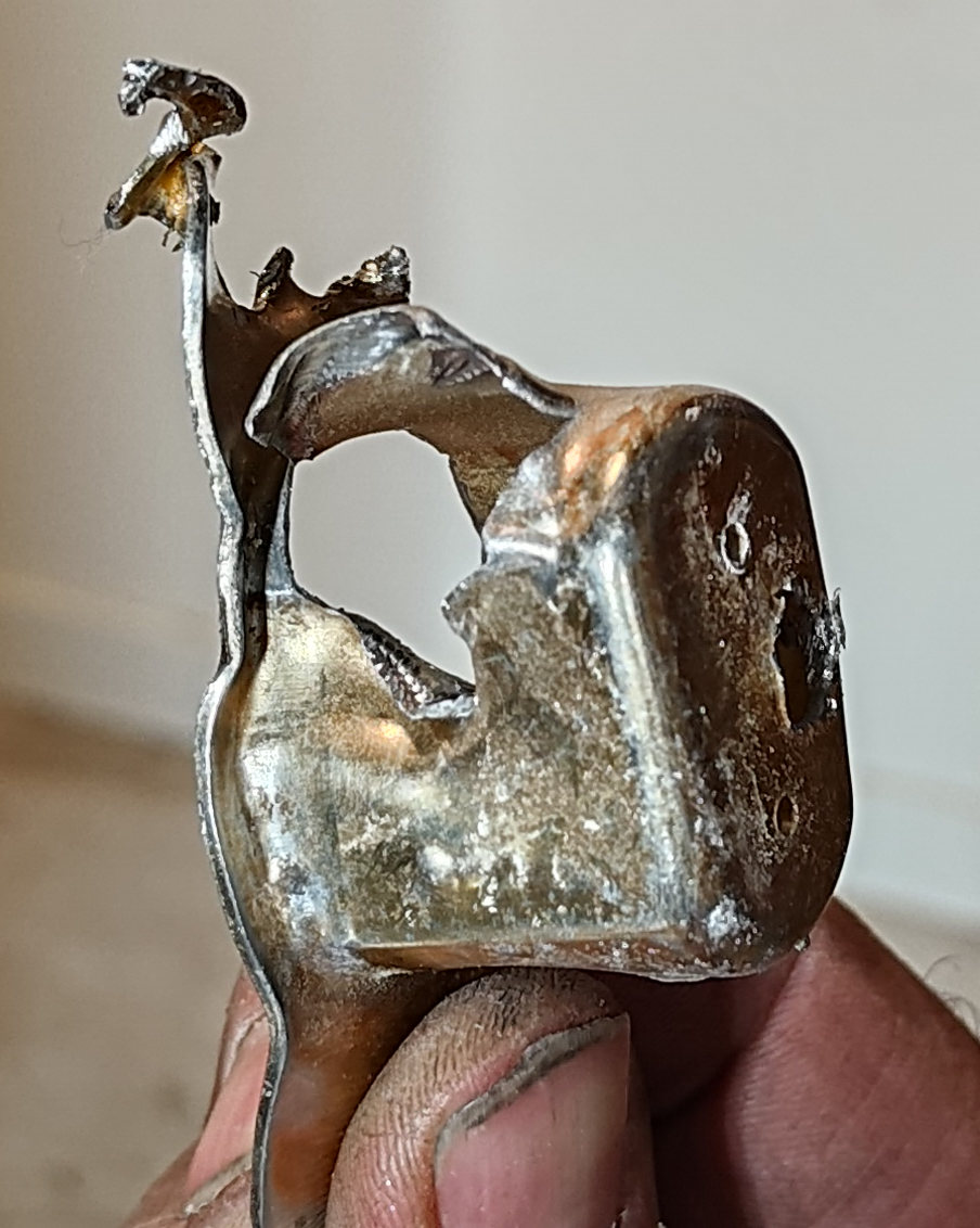 Here is a cup strike that was destroyed by somebody prying open a door ...